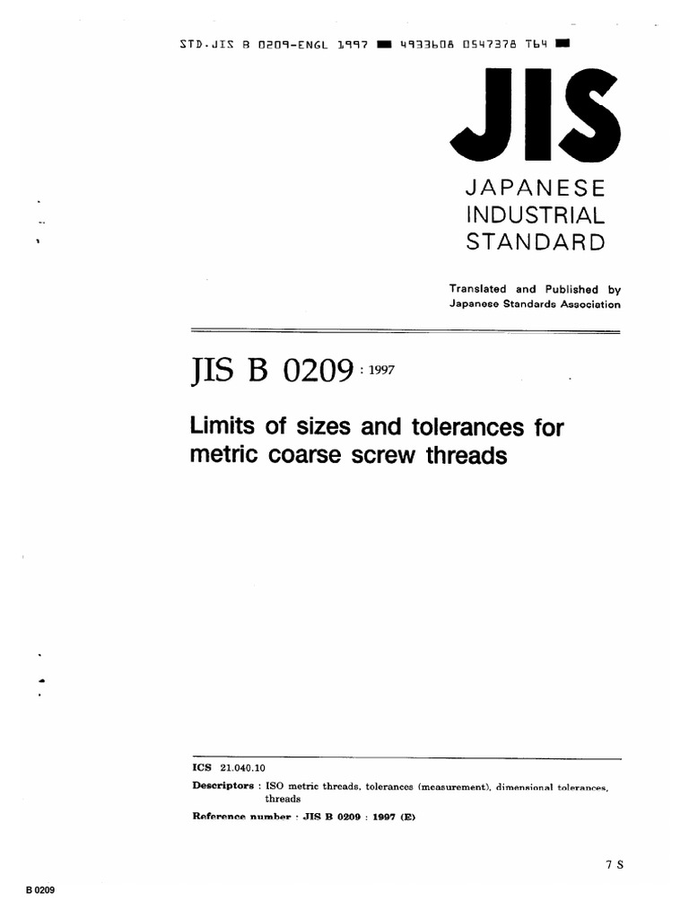 Jis B0209 1997 | PDF