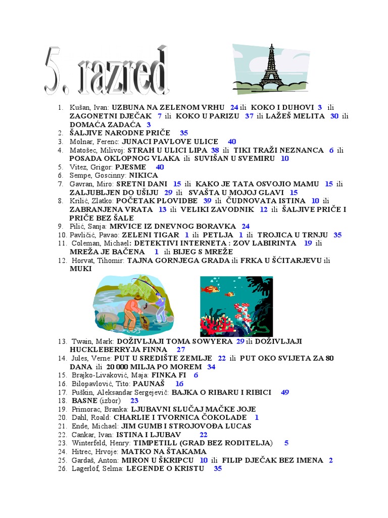 Lektira Za 5. Razred | PDF