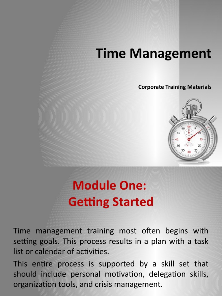 Time Management: Corporate Training Materials | PDF | Procrastination ...