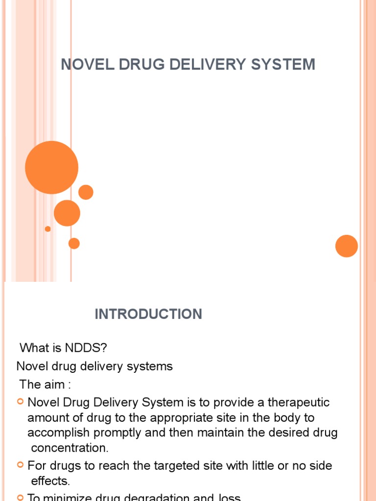 Novel Drug Delivery System | PDF | Liposome | Pharmaceutical Sciences