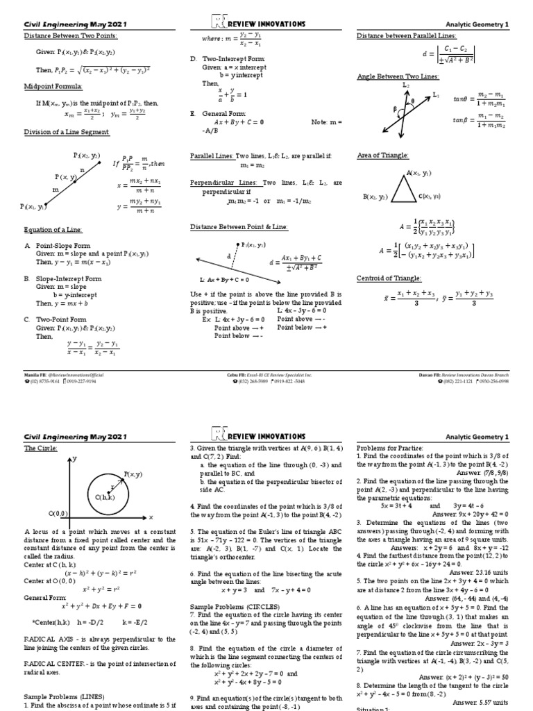 Analytic Geometry 1 | PDF | Geometric Shapes | Triangle
