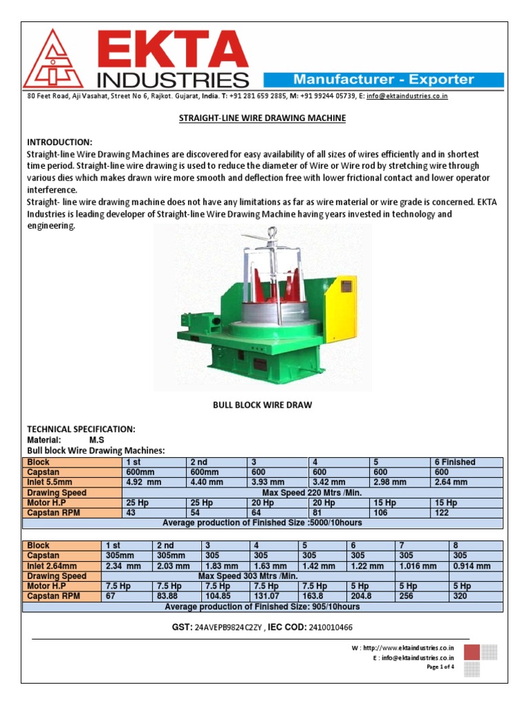 Vertical Type Wire Drawing Machine | PDF | Heat Treating | Wire Vertical Type Wire Drawing Machine | PDF | Heat Treating | Wire