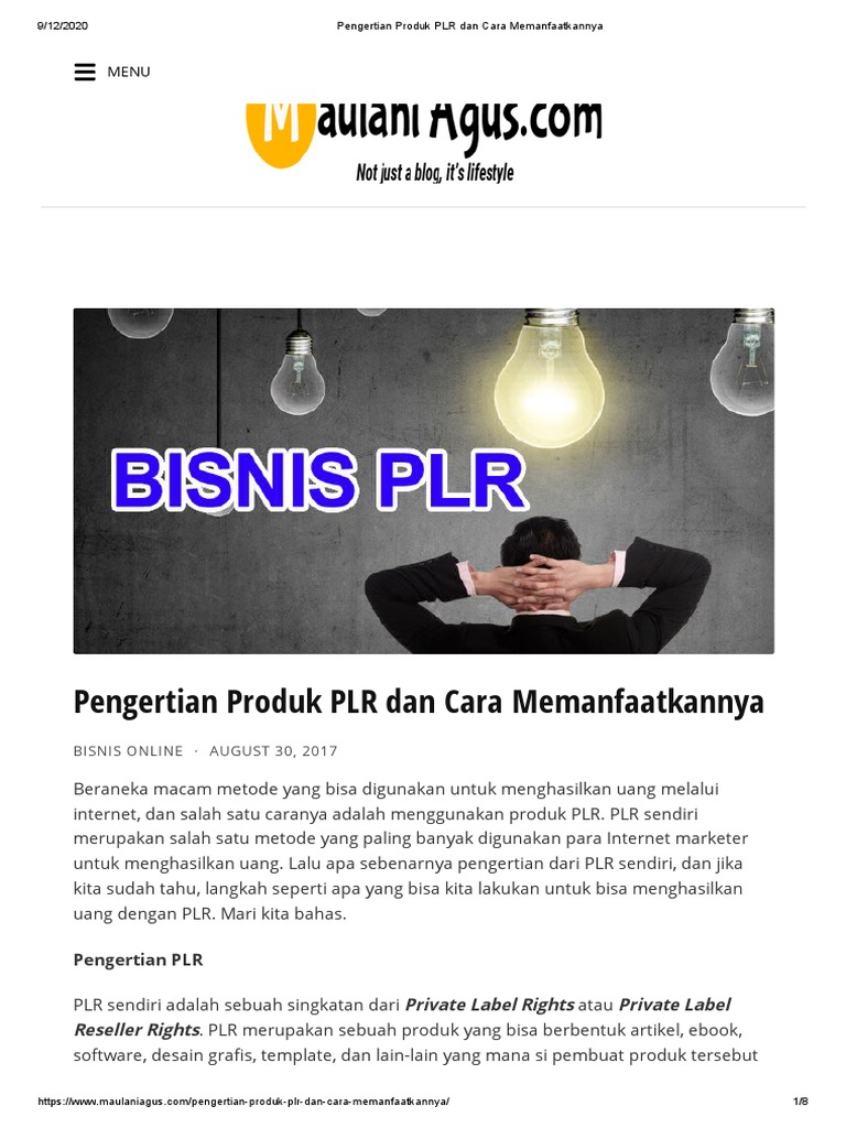 Pengertian Produk PLR Dan Cara Memanfaatkannya | PDF Pengertian Produk PLR Dan Cara Memanfaatkannya | PDF