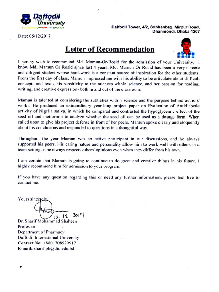 Refference Letter 1 | PDF