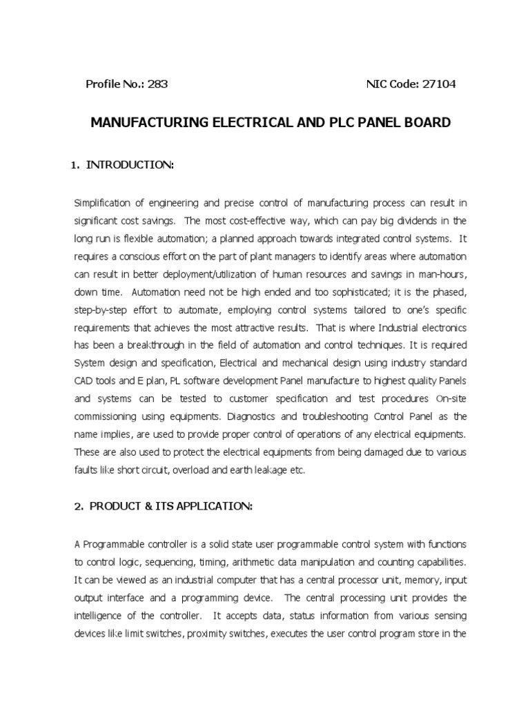 Manufacturing Electrical and PLC Panel Boards | PDF | Programmable ...
