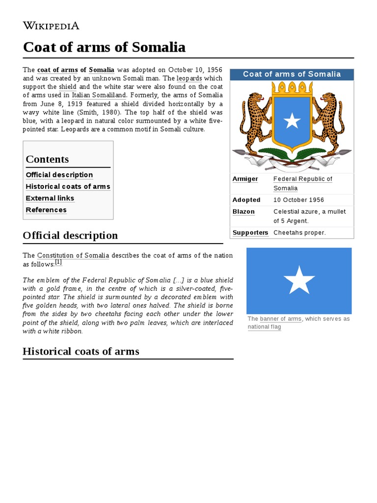 Coat of Arms of Somalia | PDF | Somalia | National Symbols