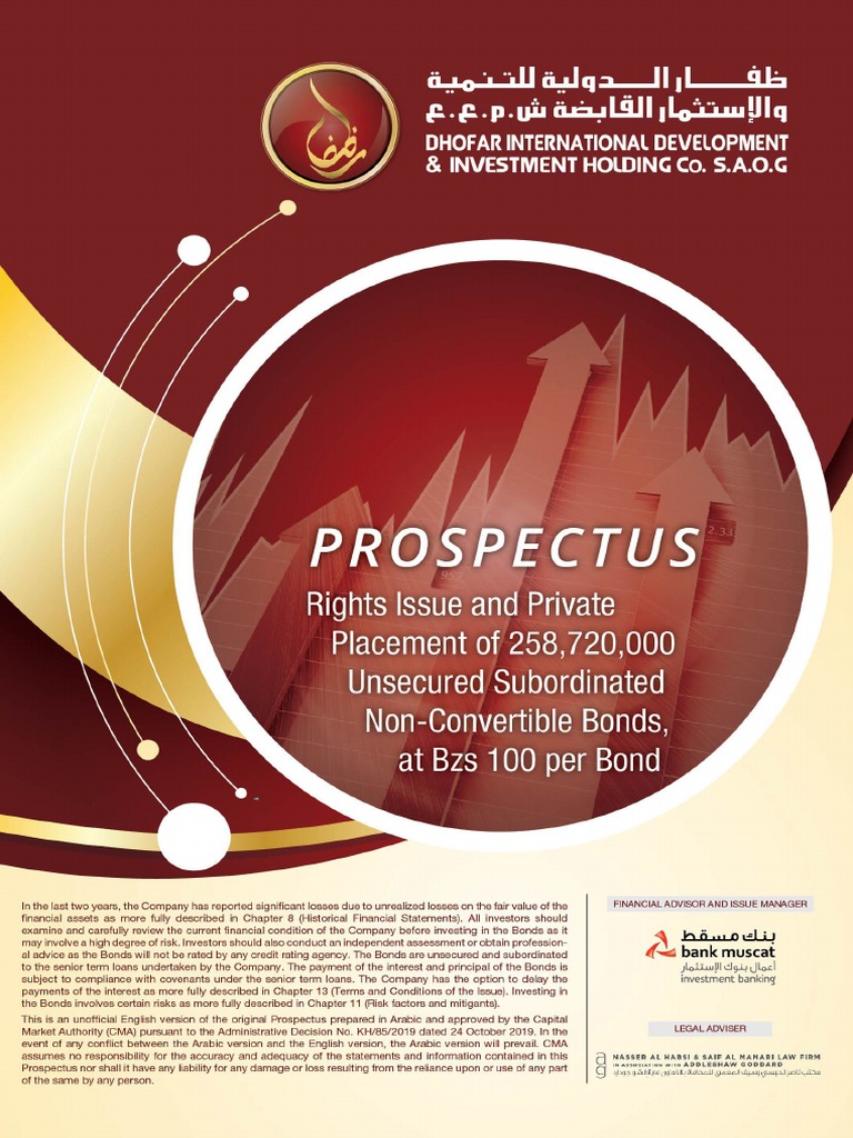 Prospectus English FINAL - 31102019 | PDF | Oman | Bonds (Finance)