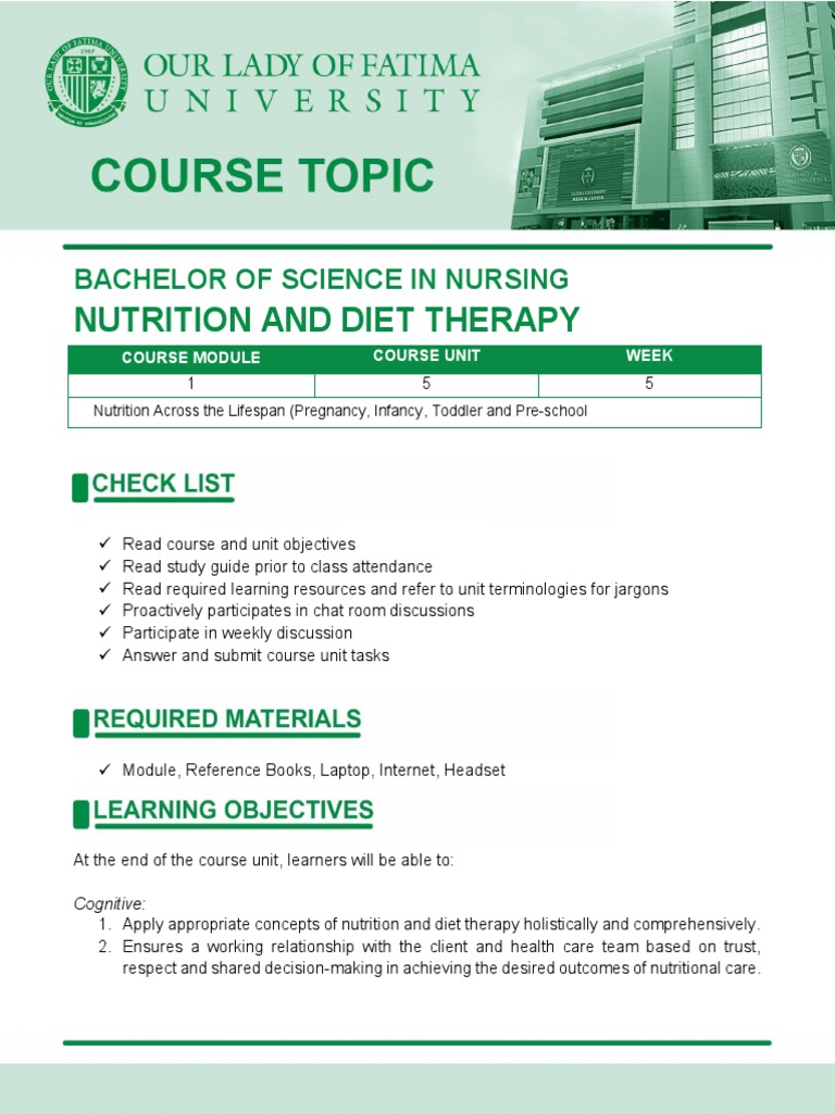 Nursing Nutrition Course Guide | PDF | Breastfeeding | Human Nutrition
