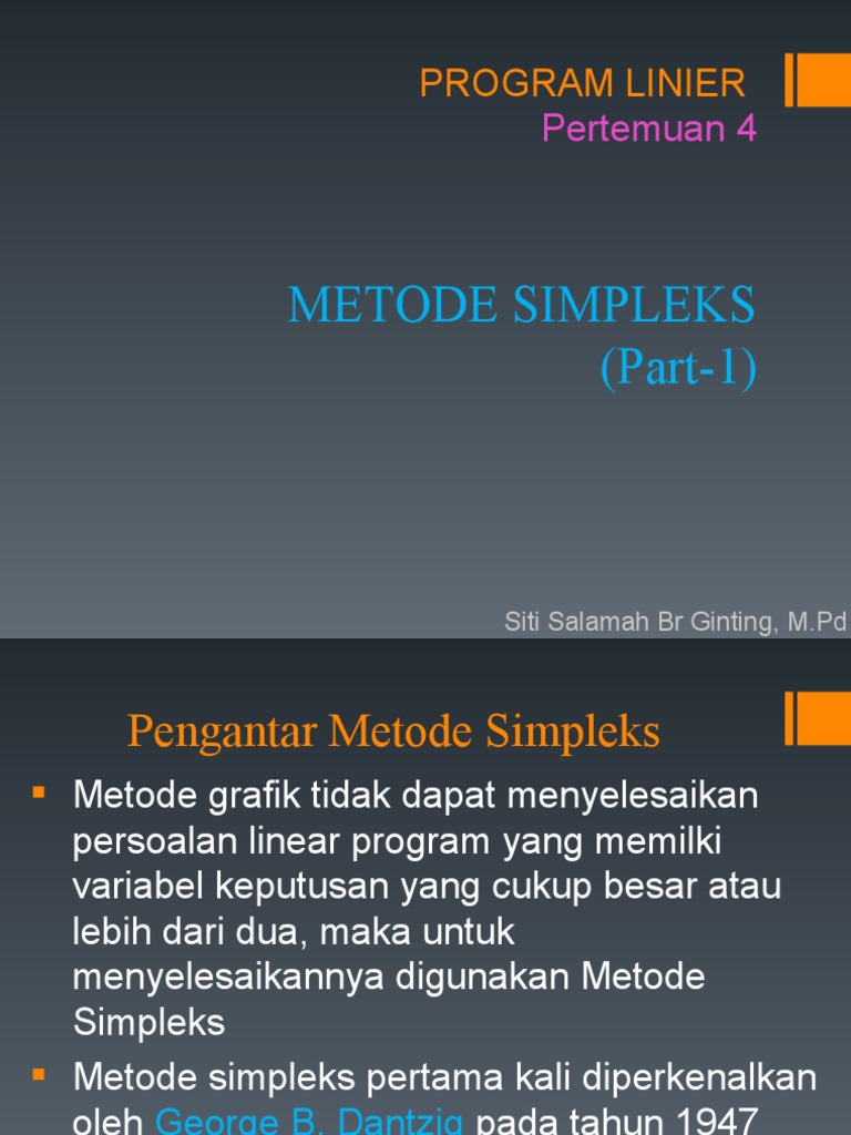 Pertemuan-4 (Metode Simpleks-1) | PDF