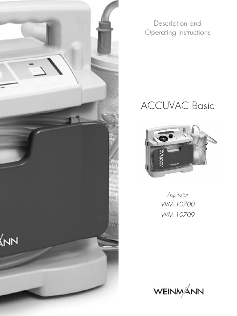 ACCUVAC Basic Aspirator User Guide | PDF | Battery Charger | Mains ...