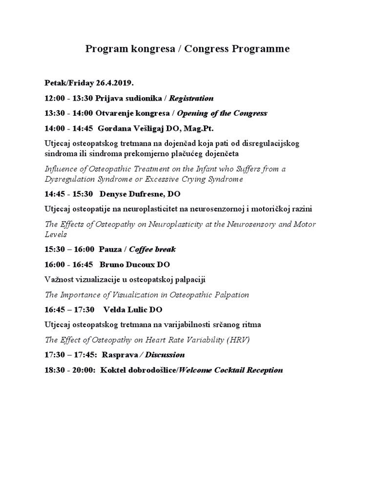 Kongres Program | PDF