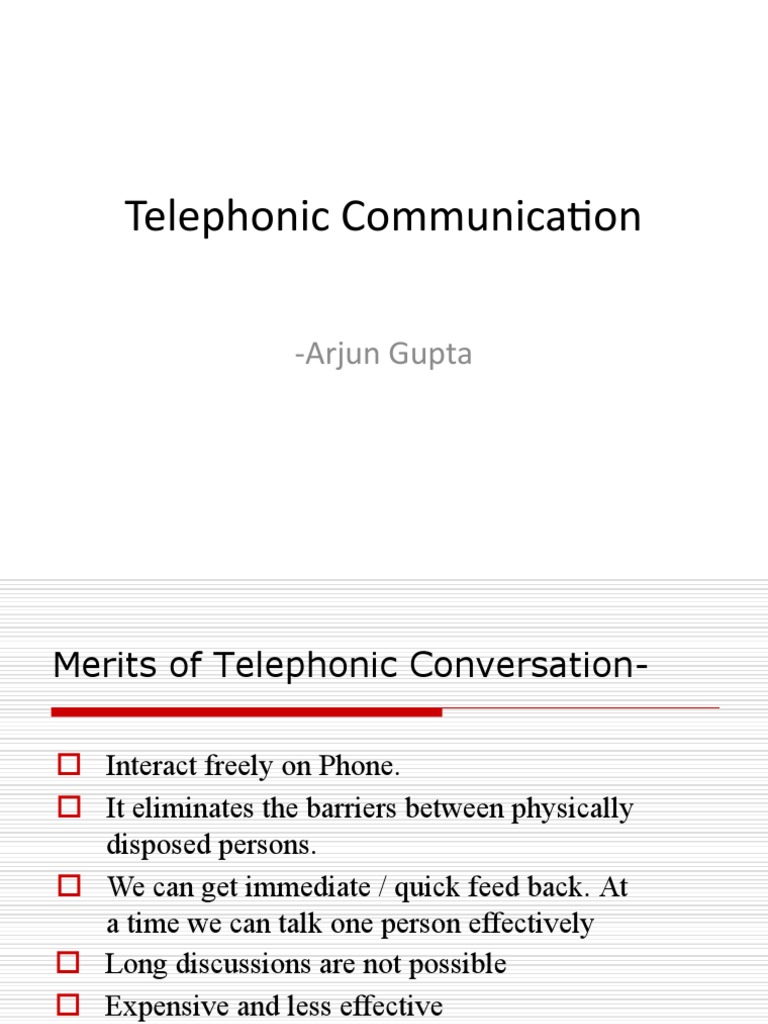 Telephonic Communication | PDF