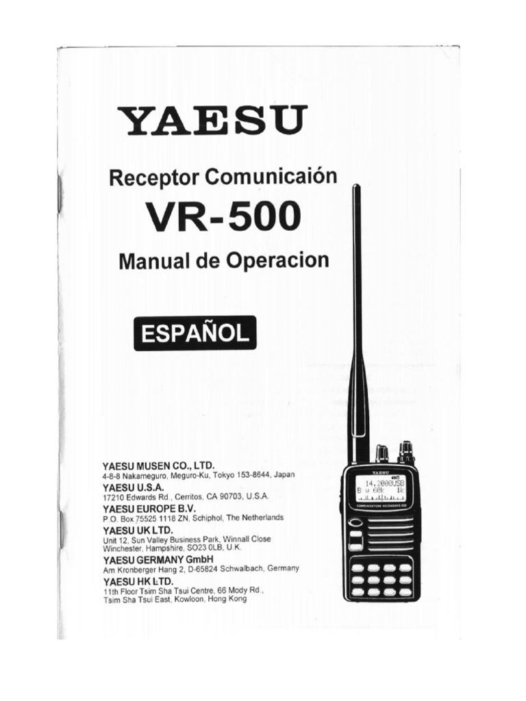 Yaesu VR-500 ManualES Equipo de Radioaficionado | PDF