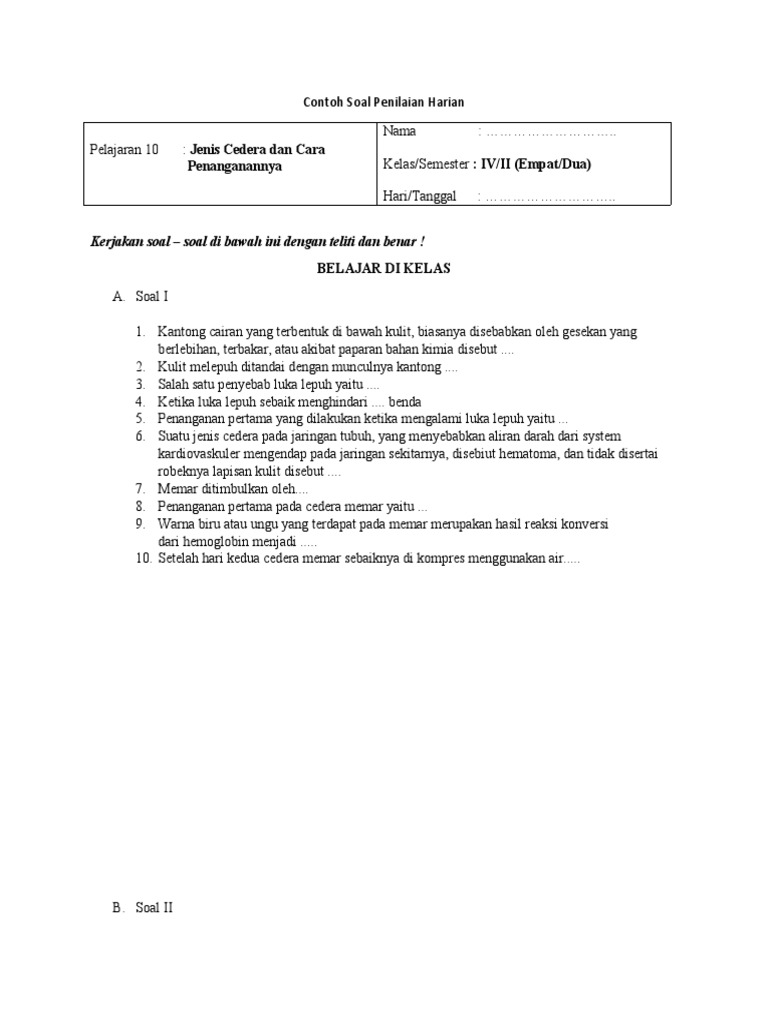 Jenis Cedera Dan Cara Penanganannya | PDF