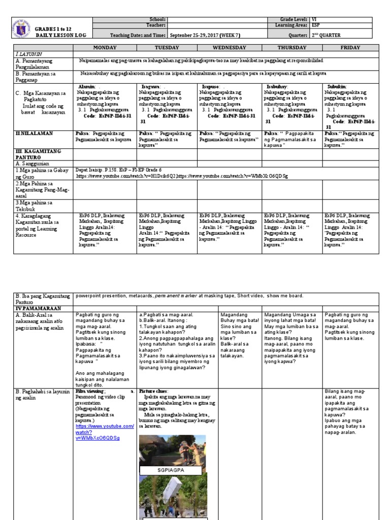 DLP - Esp 6 - Q2 - W7 | PDF