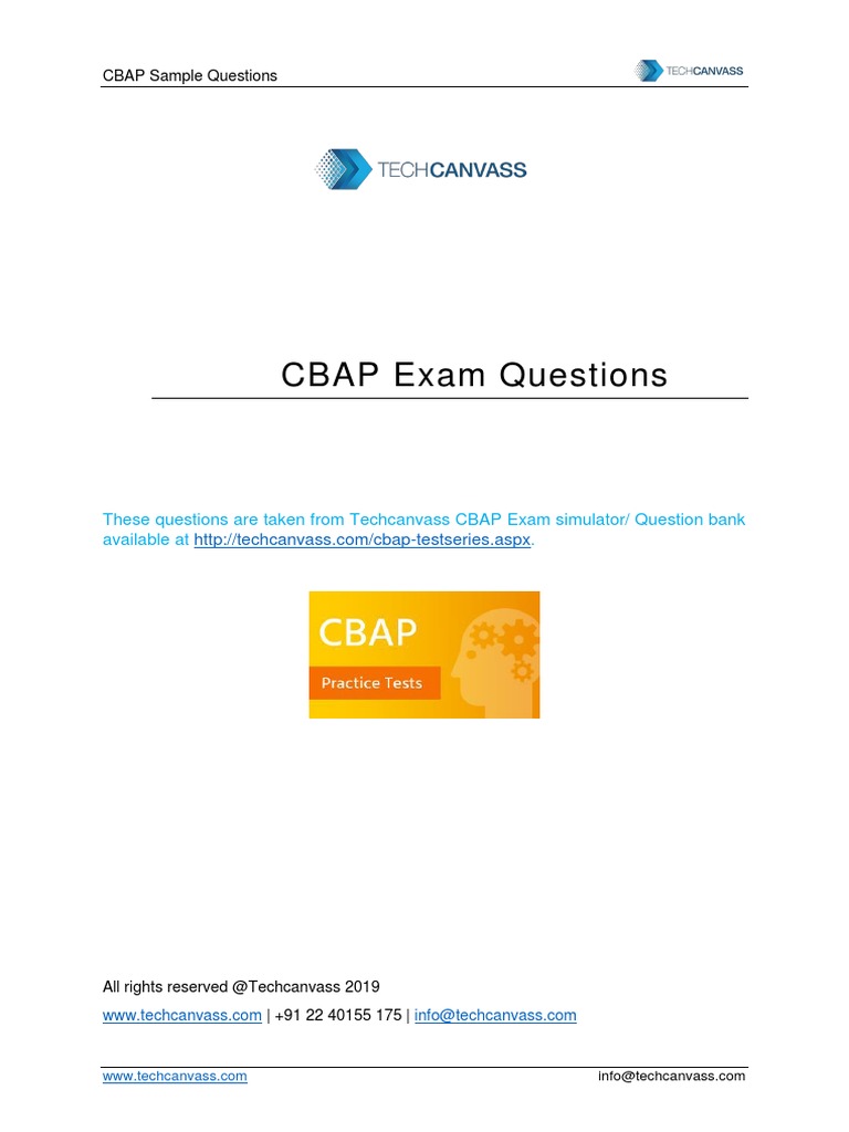 CBAP Exam Sample Questions | PDF | Business