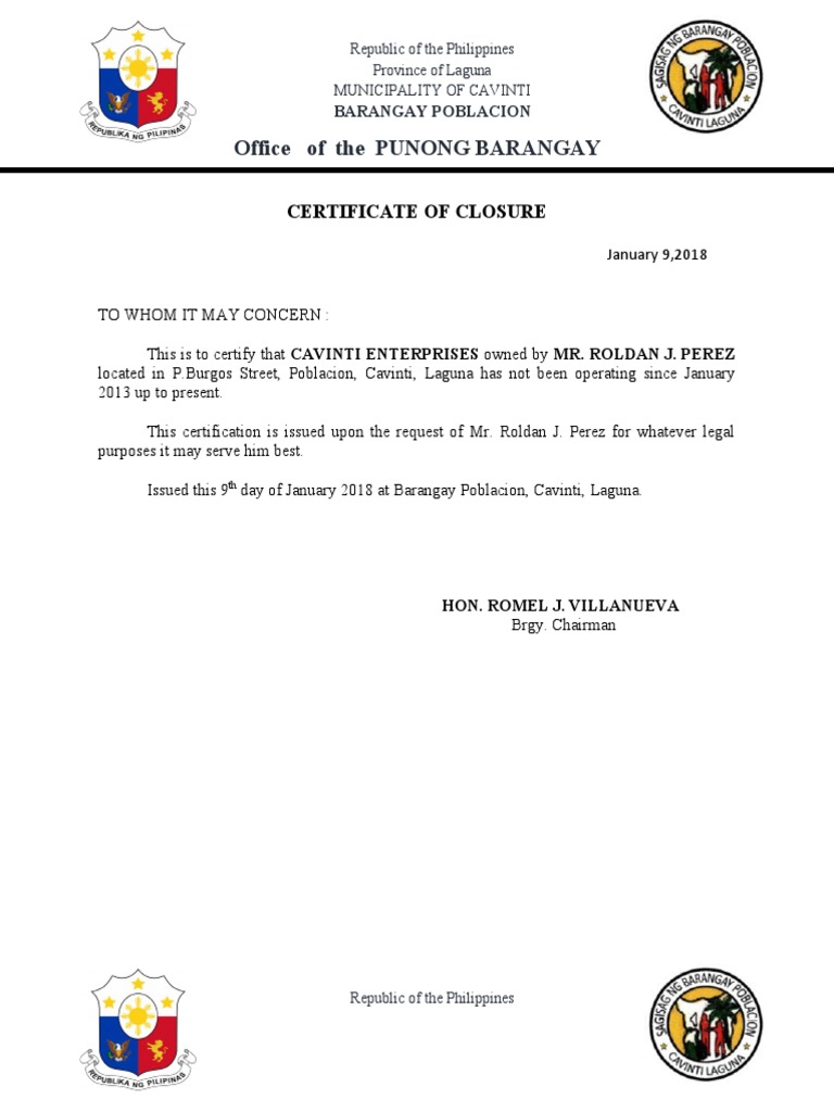 Office of The Punong Barangay | PDF | U.S. Securities And Exchange ...