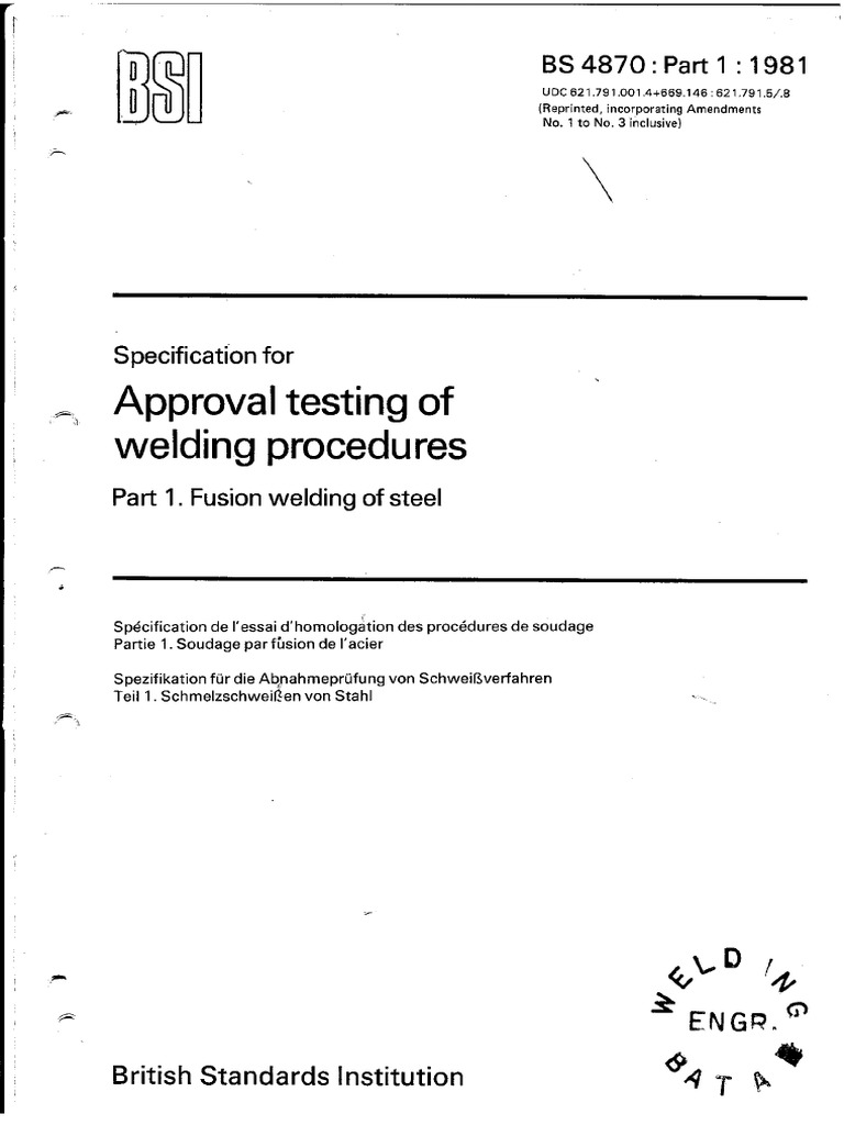 BS 4870 Part-1 1981 | PDF