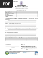 Post Travel Report for DepEd Training | PDF