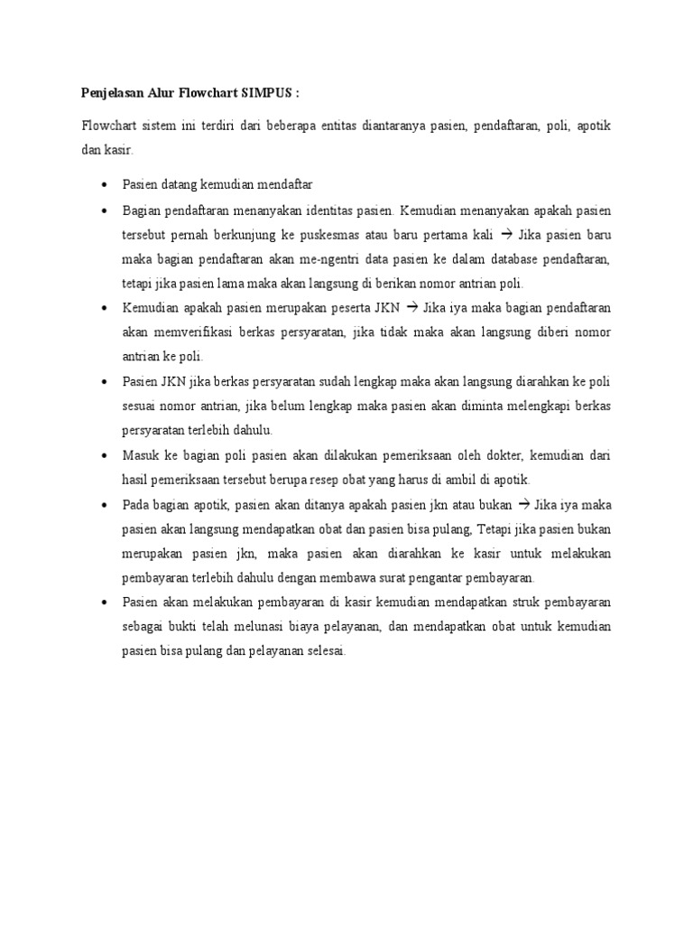Penjelasan Alur Flowchart SIMPUS | PDF