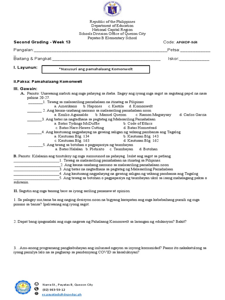 English 6 Q2 WK 13 | PDF