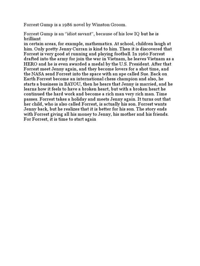 Forrest Gump Is A 1986 Novel by Winston Groom. Forrest Gump Is An ...