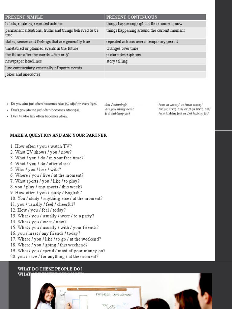 Present Past Tenses Review | PDF | Linguistic Morphology | Syntax