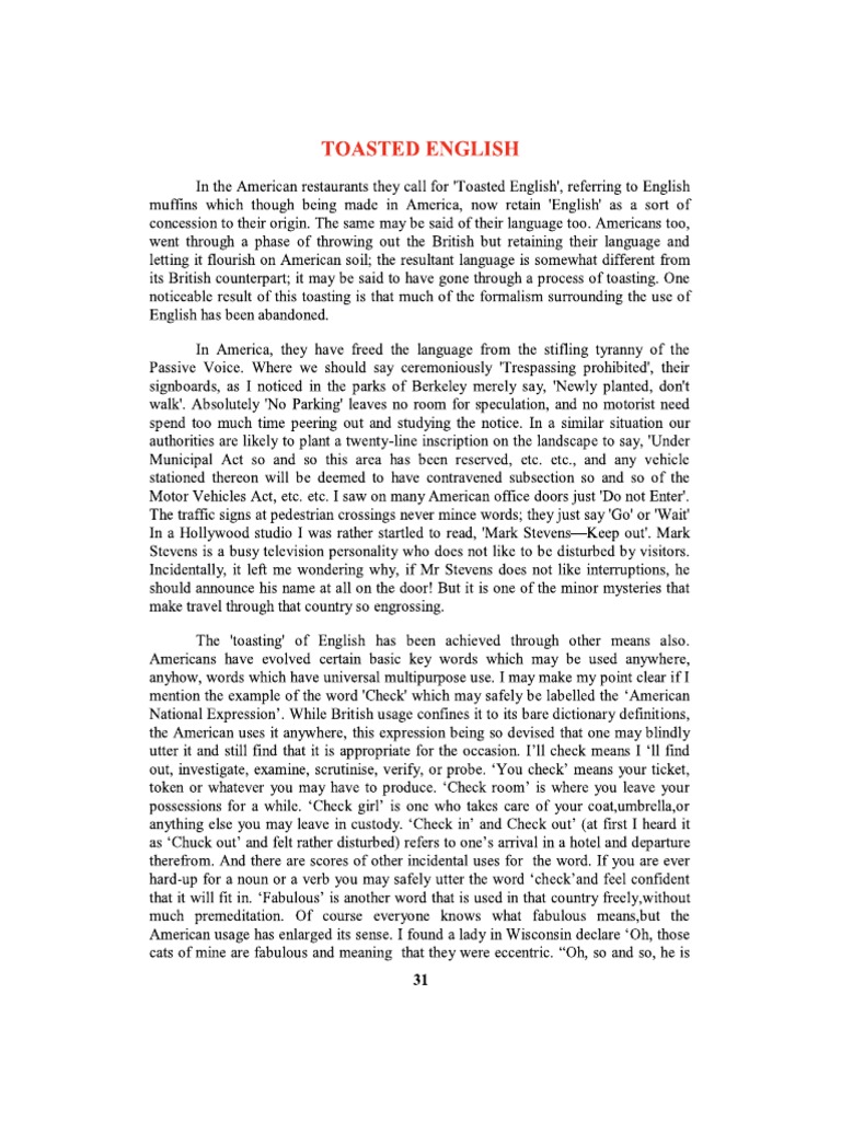 Toasted English | PDF