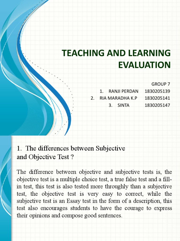 Teaching and Learning Evaluation | PDF