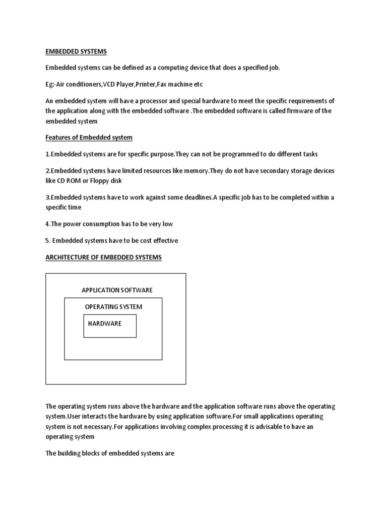 Embedded Systems Notes | PDF | Embedded System | Operating System