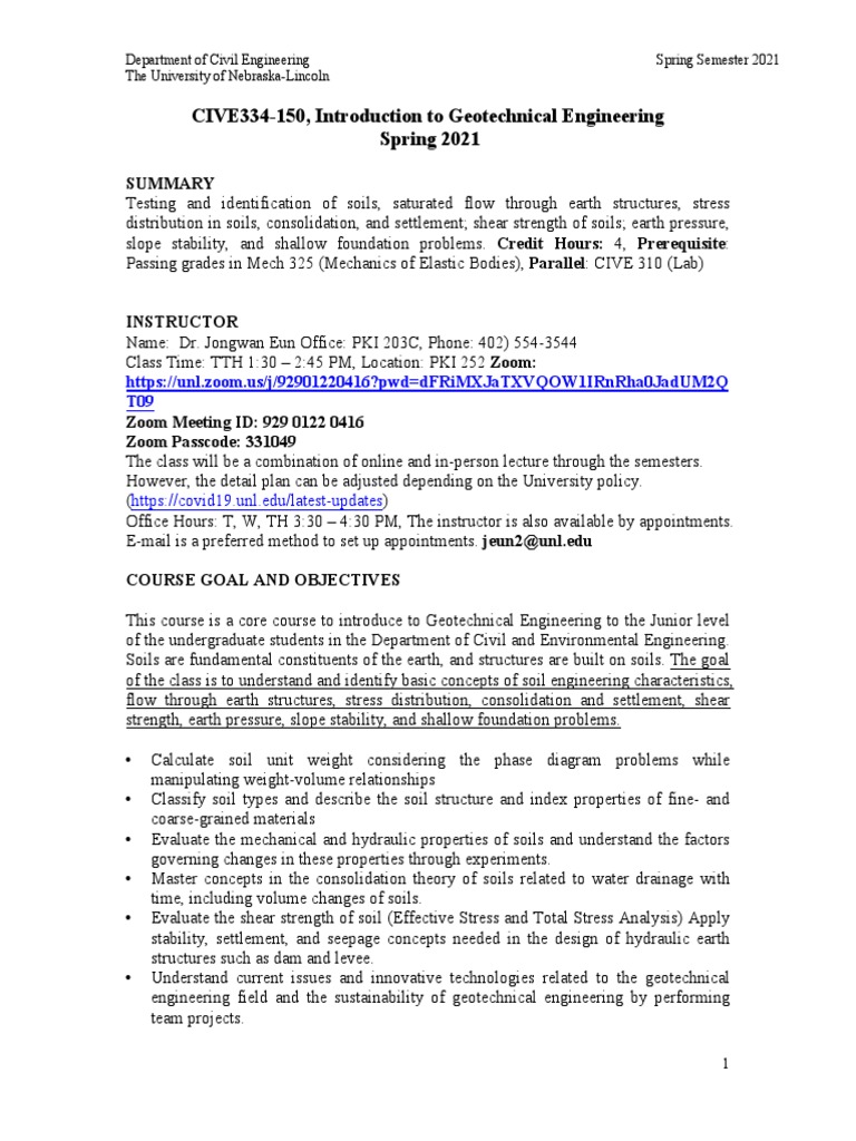 CIVE 334 Lab | PDF | Soil Mechanics | Geotechnical Engineering