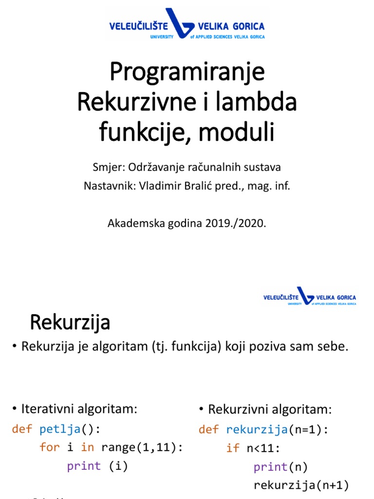 Rekurzivne Funkcije, Moduli | PDF