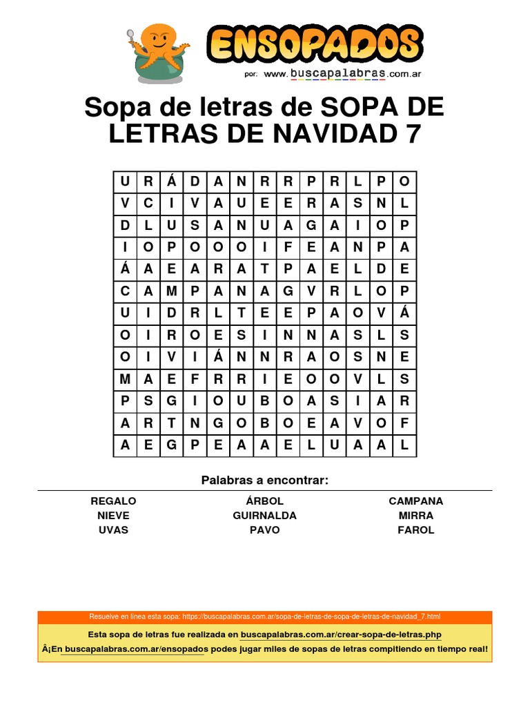 Sopa de Letras Navideña | PDF