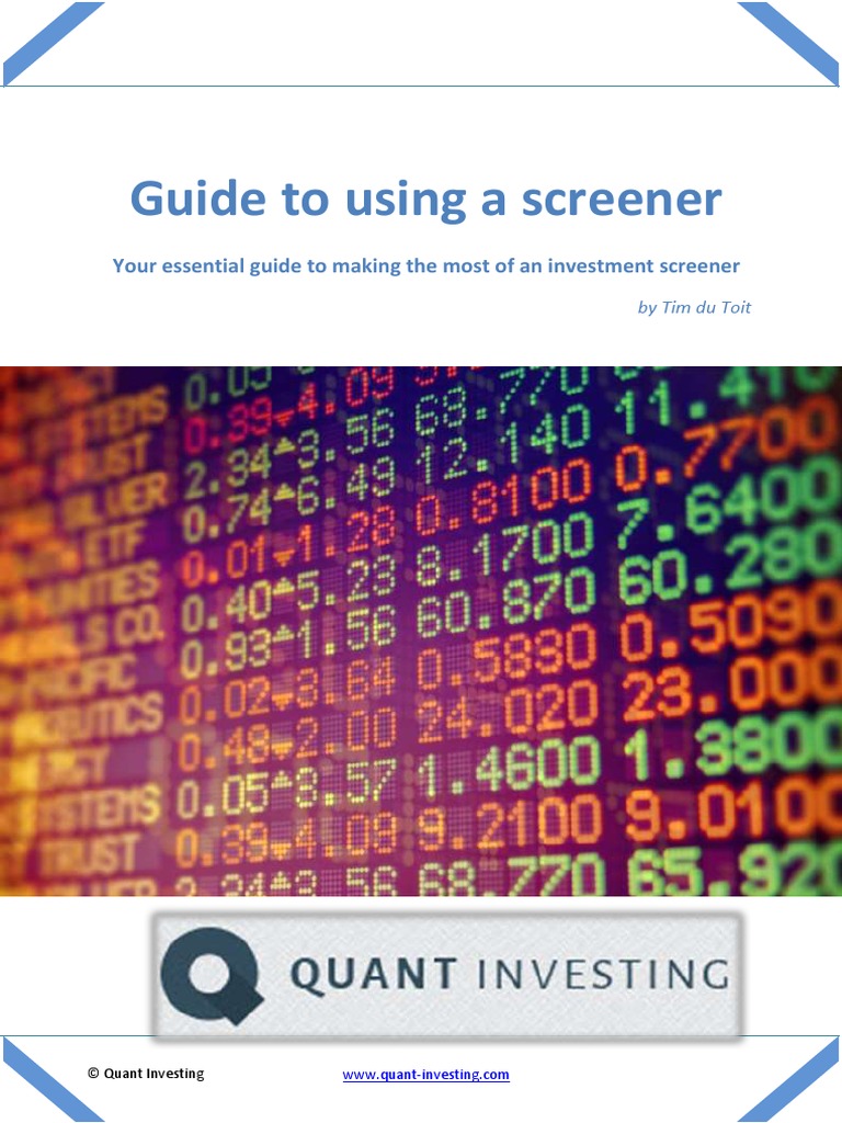 Guide To Using A Screener | PDF | Investment Strategy | Investor