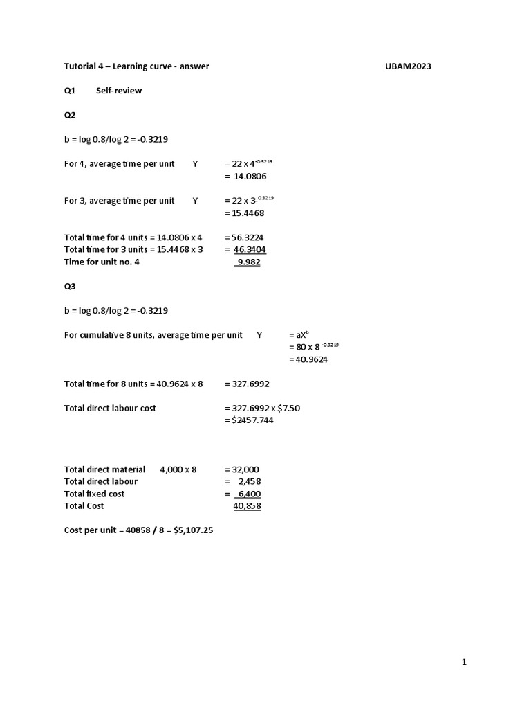 Tutorial 4 Answer - UBAM2023 | PDF | Business Economics | Economies