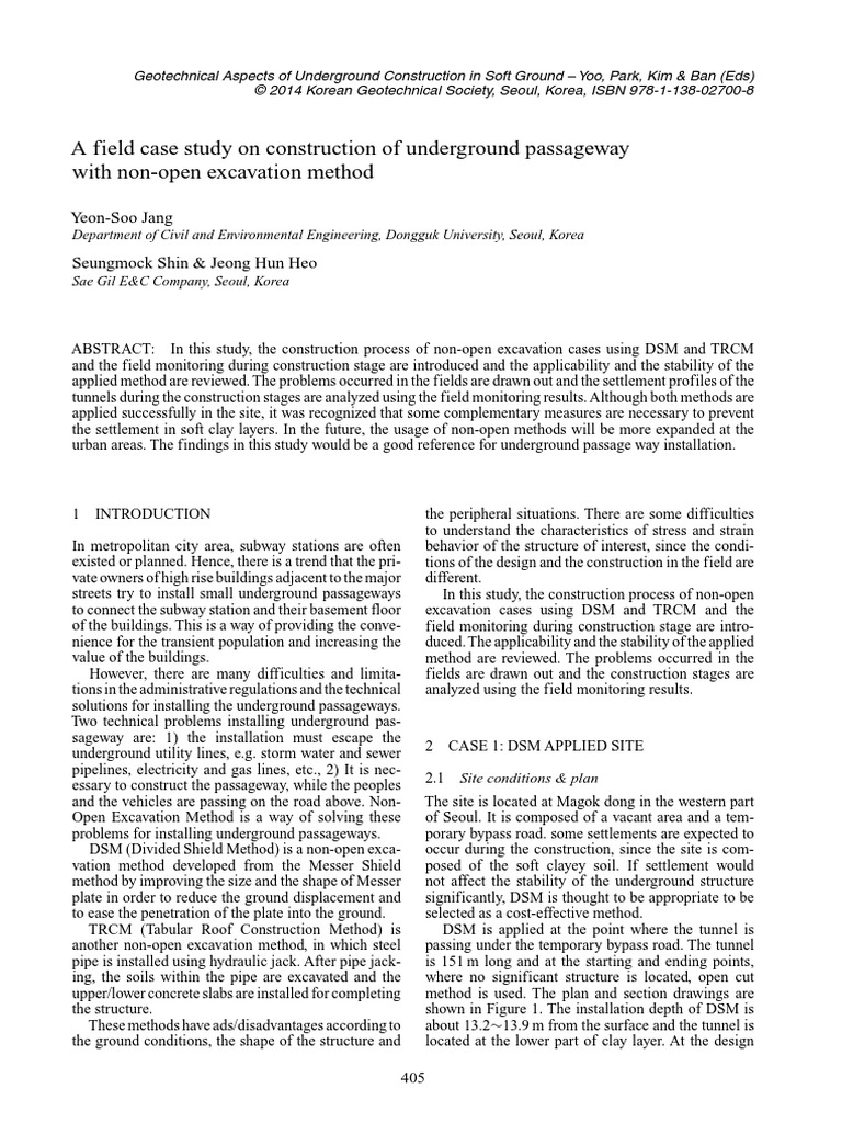 A Field Case Study On Construction of Underground Passageway 2014 | PDF ...