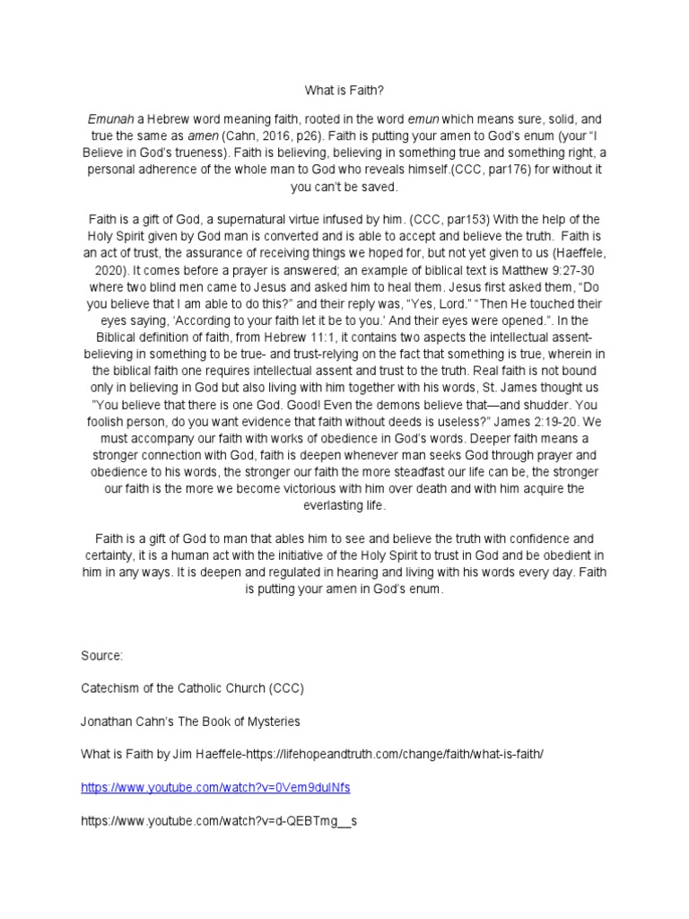 What Is Faith | PDF | Faith | Christian Belief And Doctrine