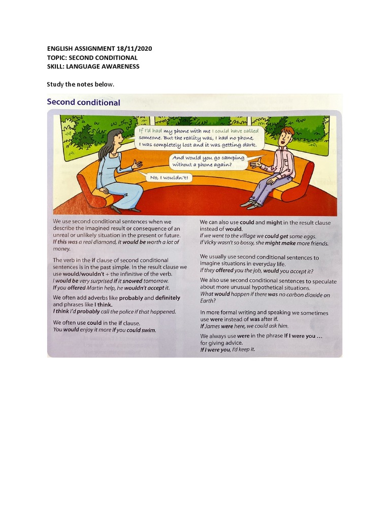 Study The Notes Below.: ENGLISH ASSIGNMENT 18/11/2020 Topic: Second ...