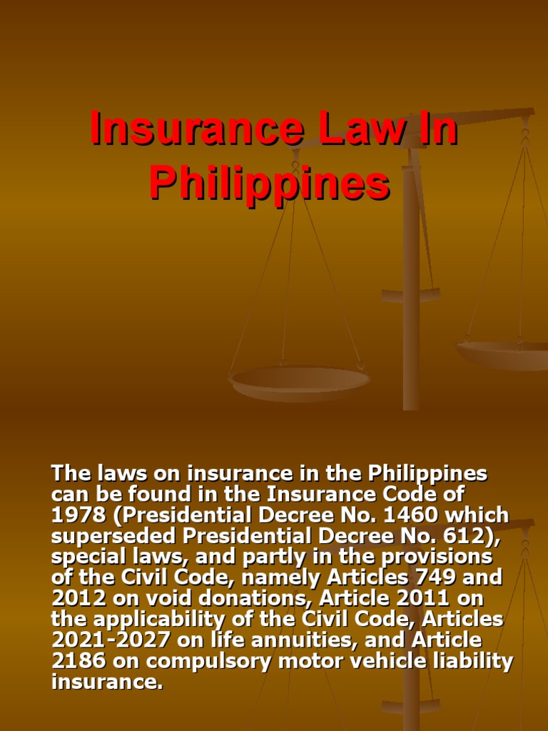 Insurance Law in Philippines | PDF | Insurance | Mortgage Law