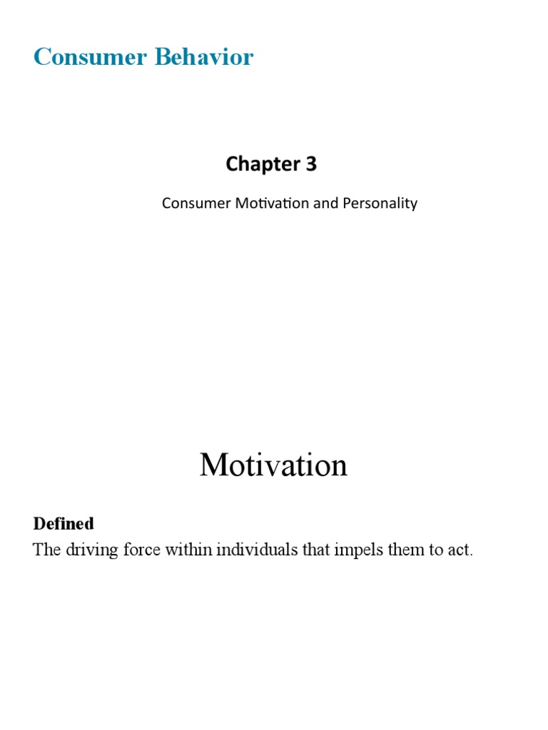 Consumer Behavior: Consumer Motivation and Personality | PDF | Consumer ...