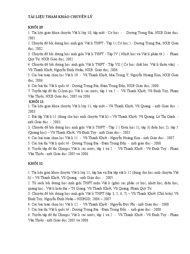 Tai Lieu Tham Khao Chuyen Ly | PDF