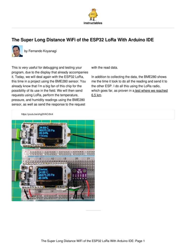 The Super Long Distance Wifi of The Esp32 Lora With Arduino Ide | PDF | Computing | Computer ...