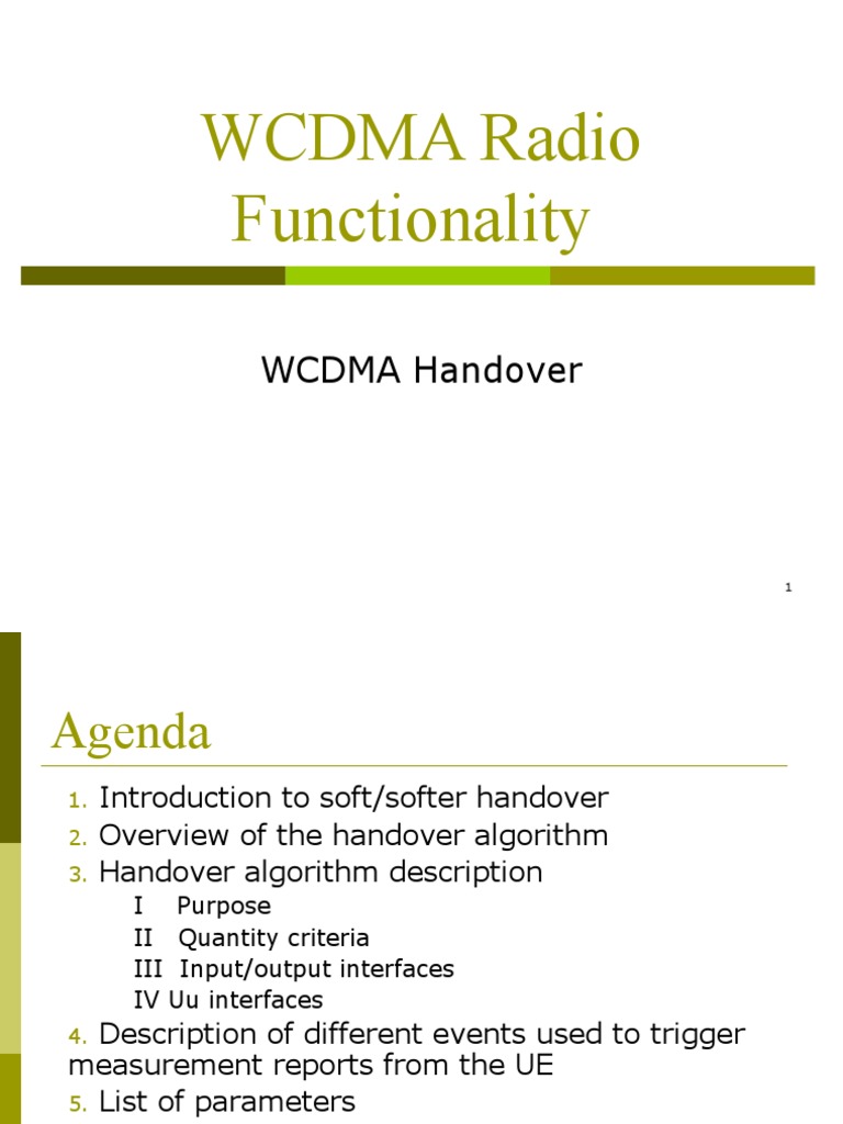 WCDMA Handover v1.2 | PDF | Radio Resource Management | Broadcast ...