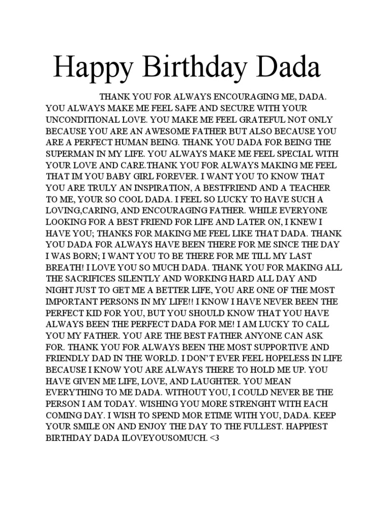 Happy Birthday Dada | PDF
