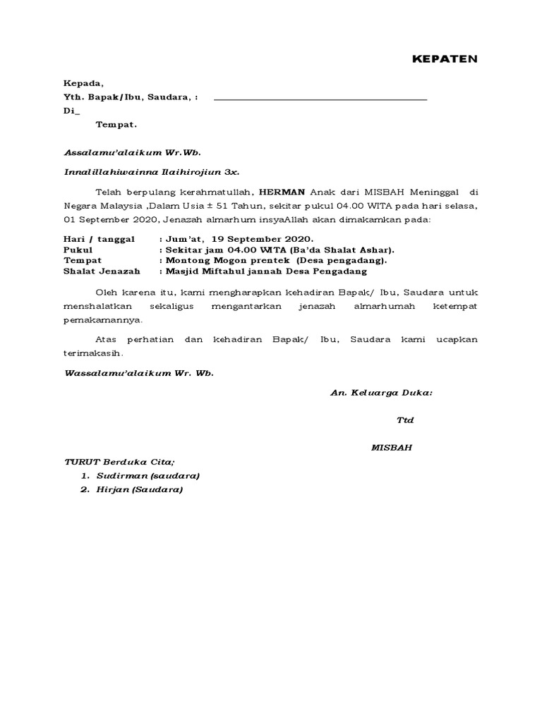 Surat Kepaten | PDF