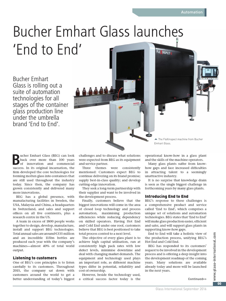 A0211 - Bucher Emhart Glass Launches 'End To End' | PDF | Automation ...