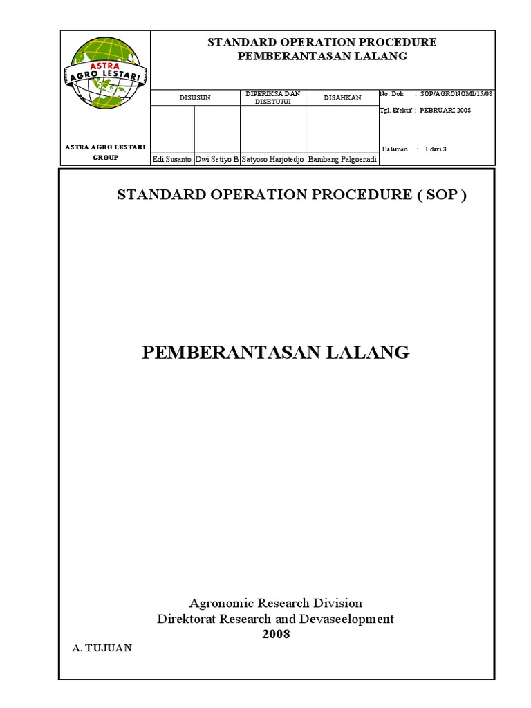 8 SOP Pemberantasan Lalang | PDF | Sains & Matematika