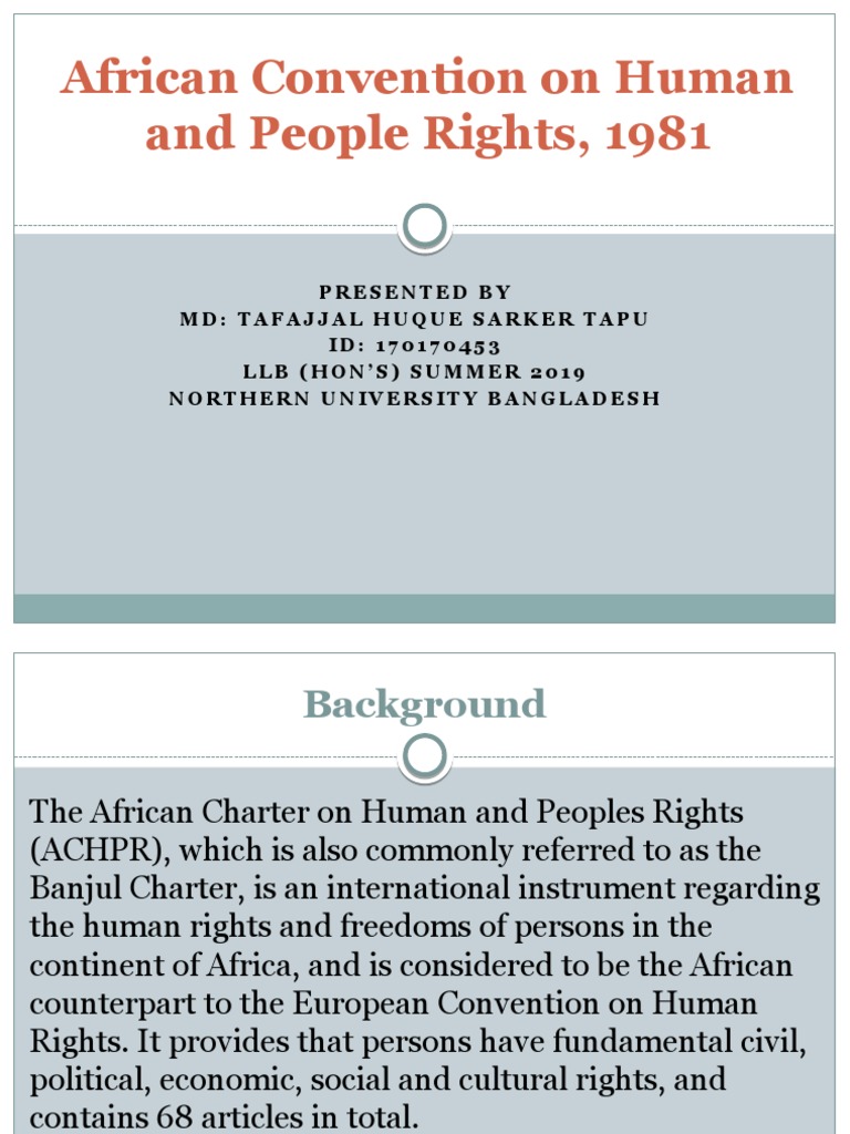 African Convention On Human and People Rights, 1981 | PDF | Human ...