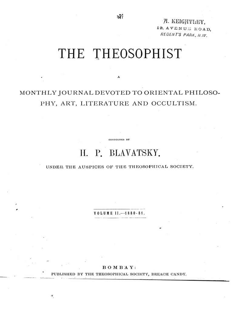 The Theosophist Volume 02 (Oct 1880 - Sep 1881) | PDF | Theosophy ...