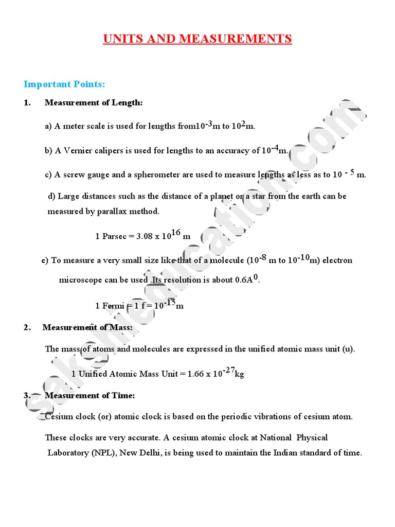 Units and Measurements | PDF | Observational Error | Significant Figures